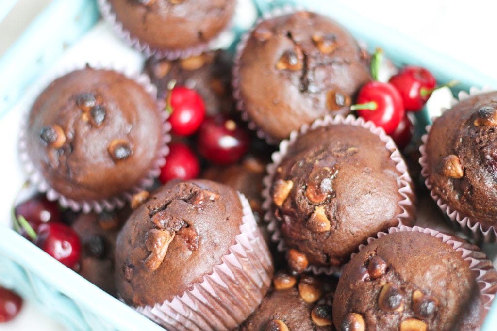 Delicious Chocolate Cherry Muffin Recipe - The Olive Blogger