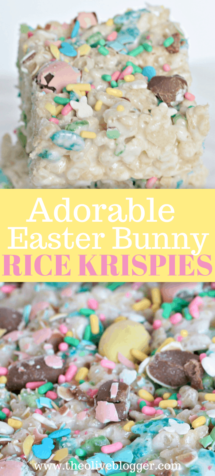 Easter Bunny Rice Krispie Squares - The Olive Blogger